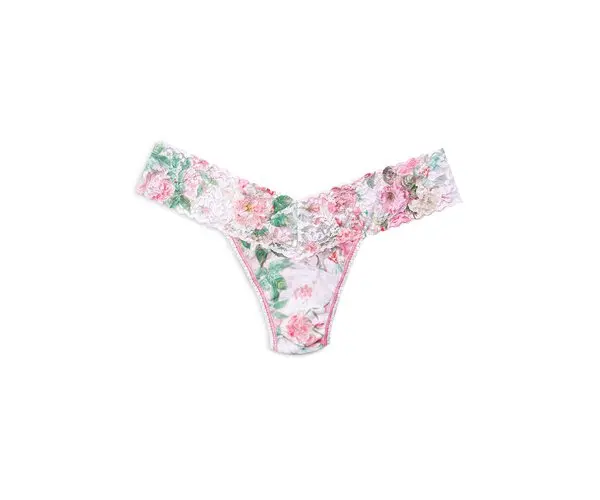 Hanky Panky Printed Signature Lace Low Rise Thong - Rococo Rose
