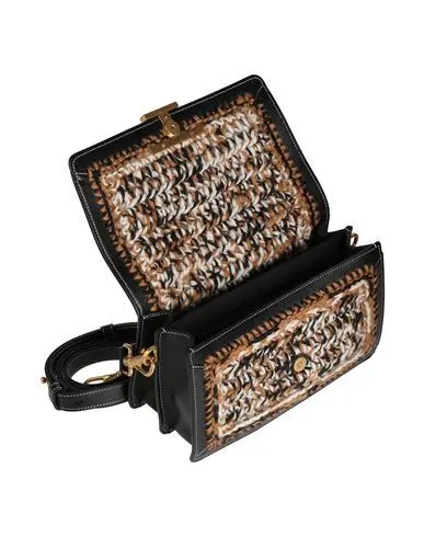 TOD'S Multicolor Knitted Leather Flap Bag With Double Handle And Detachable Shoulder Strap - Camel
