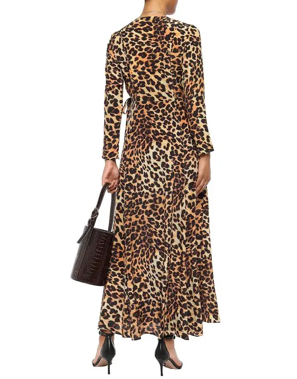 We Are Leone Leopard-print Maxi Wrap Dress