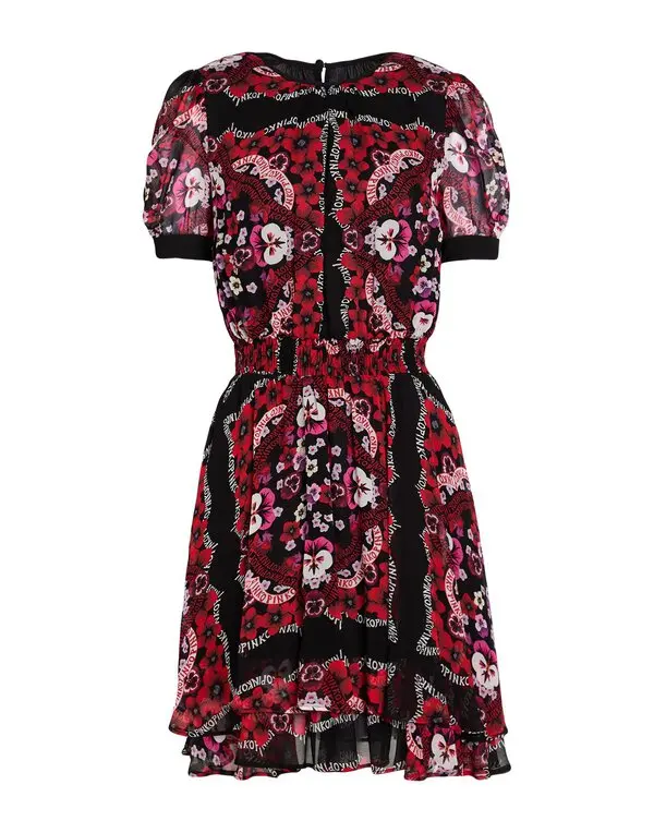 Pinko Crepe Floral-print Mini Dress
