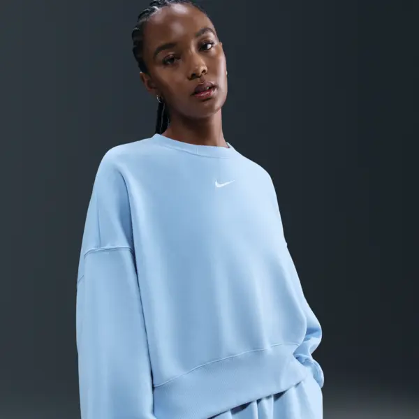 Nike Sportswear Phoenix Fleece Over-oversized Crew-neck Sweatshirt - Blue