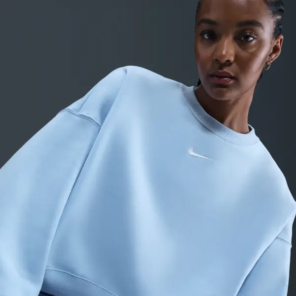 Nike Sportswear Phoenix Fleece Over-oversized Crew-neck Sweatshirt - Blue
