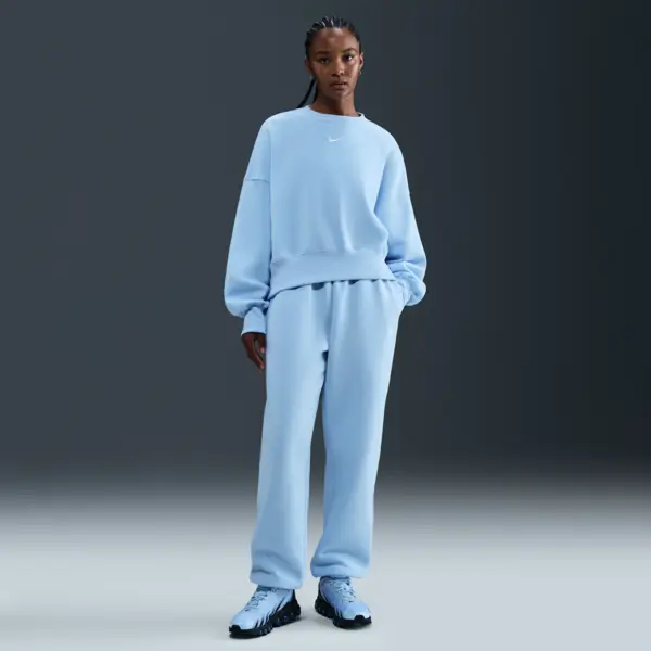 Nike Sportswear Phoenix Fleece Over-oversized Crew-neck Sweatshirt - Blue