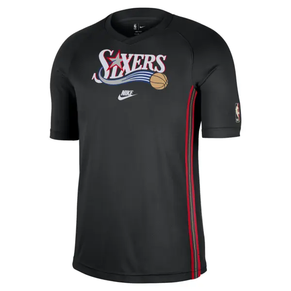 Nike Philadelphia 76ers Hardwood Classics Nba Dri-fit Short-sleeve Top - Black