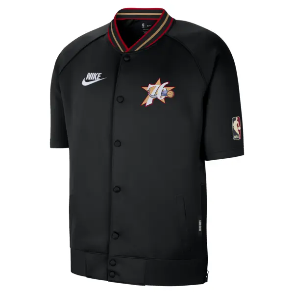 Nike Philadelphia 76ers Hardwood Classics Dri-fit Nba Short-sleeve Jacket - Black