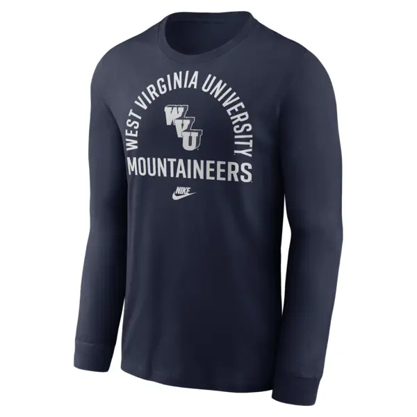 Nike West Virginia Legacy Arched Logo College Long-sleeve T-shirt - Blue