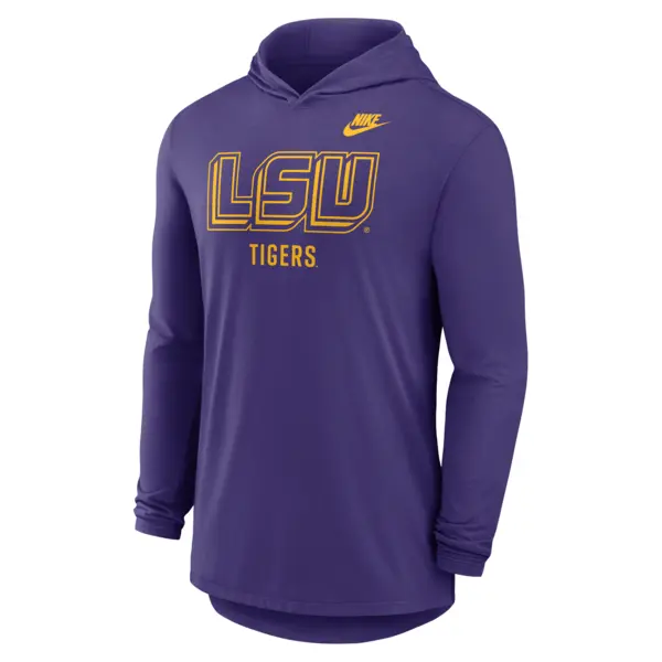 Nike Lsu Legacy Dri-fit College Long-sleeve Hooded T-shirt - Purple