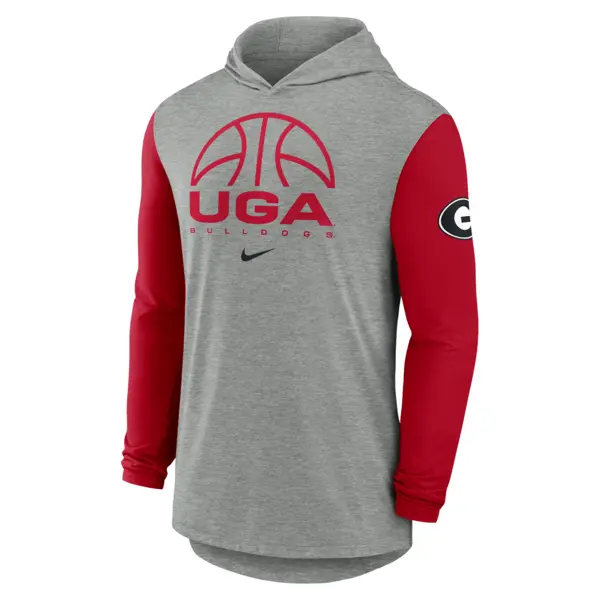 Nike Georgia Basketball Dri-fit College Long-sleeve Hooded T-shirt - Grey