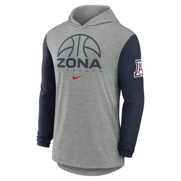 Nike Arizona Basketball Dri-fit College Long-sleeve Hooded T-shirt - Grey