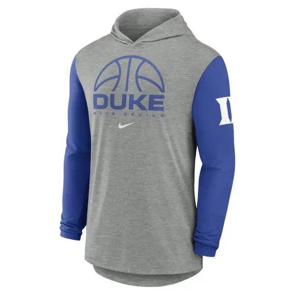 Nike Duke Basketball Dri-fit College Long-sleeve Hooded T-shirt - Grey