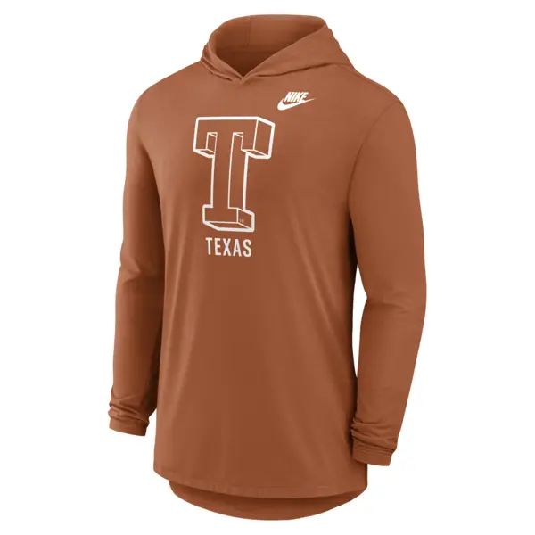 Nike Texas Legacy Dri-fit College Long-sleeve Hooded T-shirt - Orange
