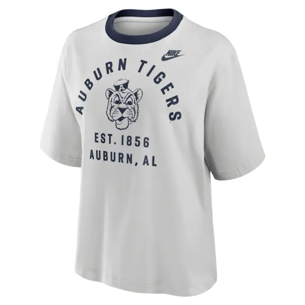 Nike Auburn Legacy Arch Script Boxy College T-shirt - Grey