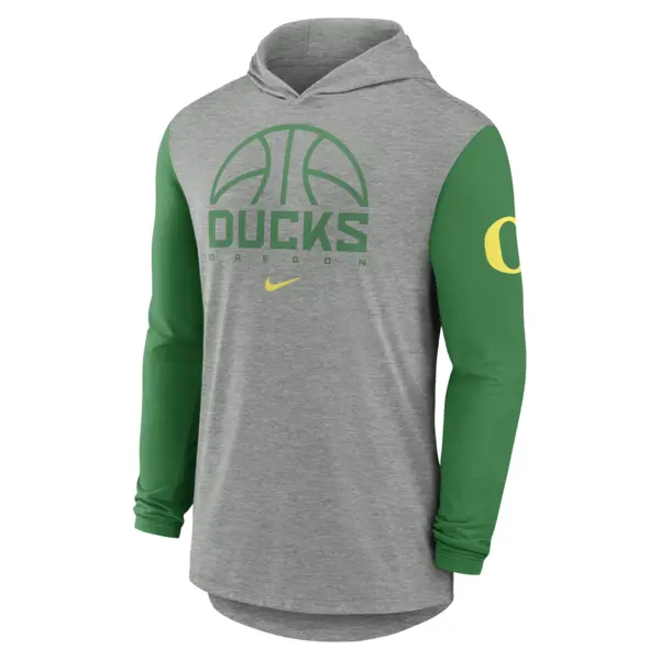 Nike Oregon Basketball Dri-fit College Long-sleeve Hooded T-shirt - Grey