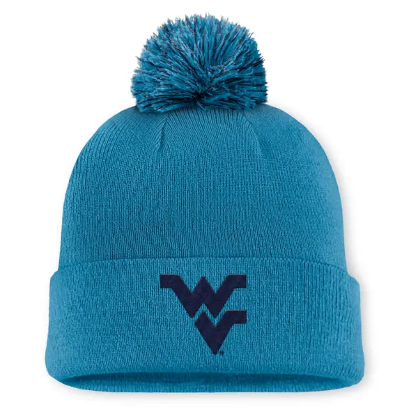 Nike West Virginia Primetime Campus Toned College Cuffed Pom Beanie - Blue