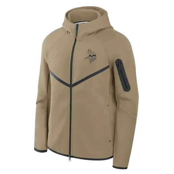 Nike Minnesota Vikings Tech Fleece Windrunner Nfl Full-zip Hooded Jacket - Brown
