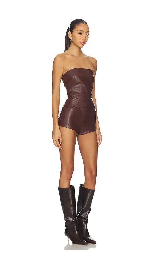 Superdown Faux Leather Short Set