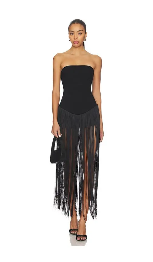 Superdown Tea Fringe Romper - Black
