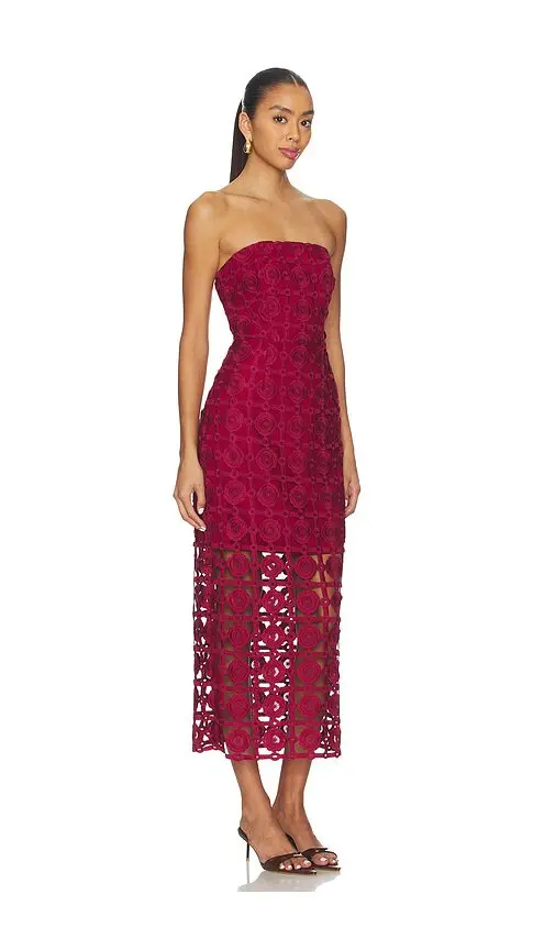 chinese dress ladies Taliah Lace-Trim A-Line Midaxi Dress in Pink main image 1