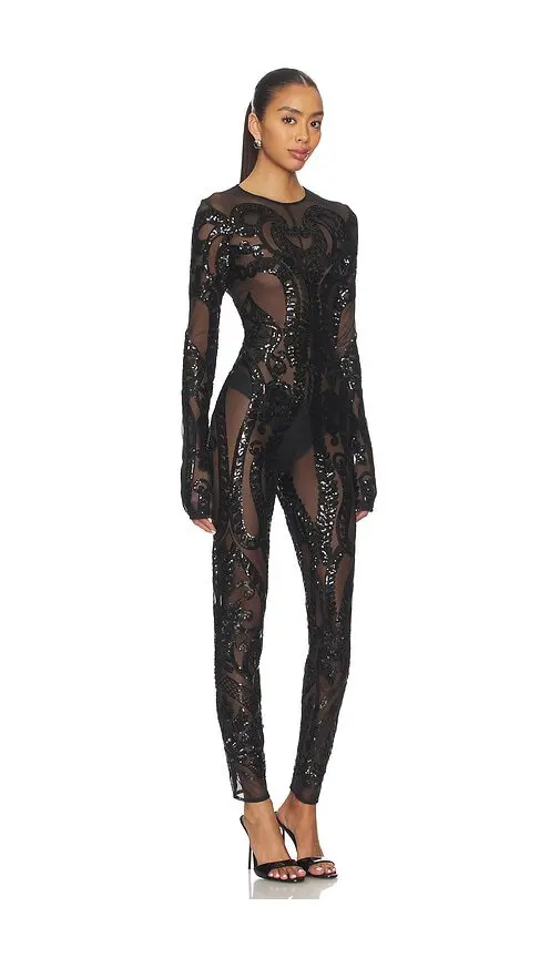 Norma Kamali Long Sleeve Crew Neck Catsuit