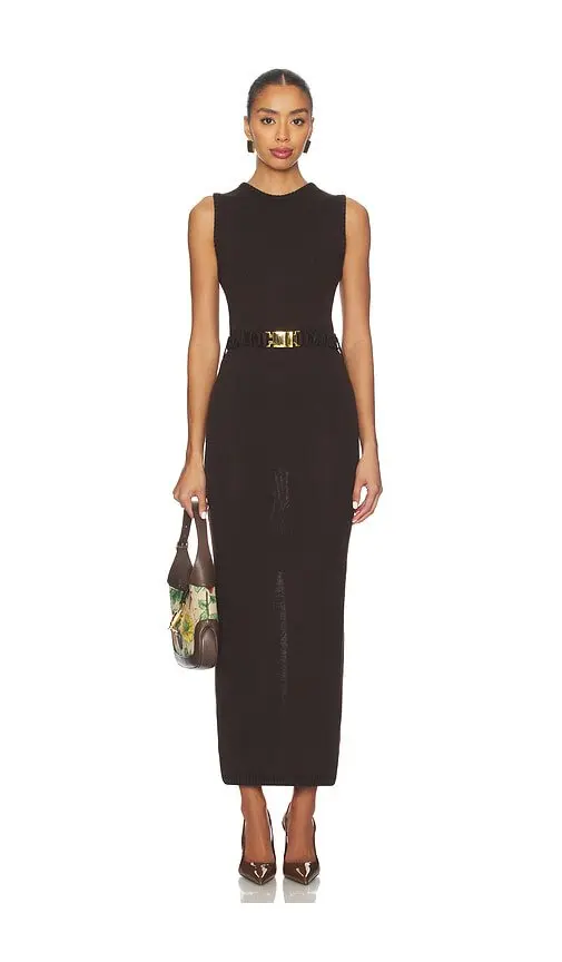 ROWEN ROSE X Boatneck Midi Dress