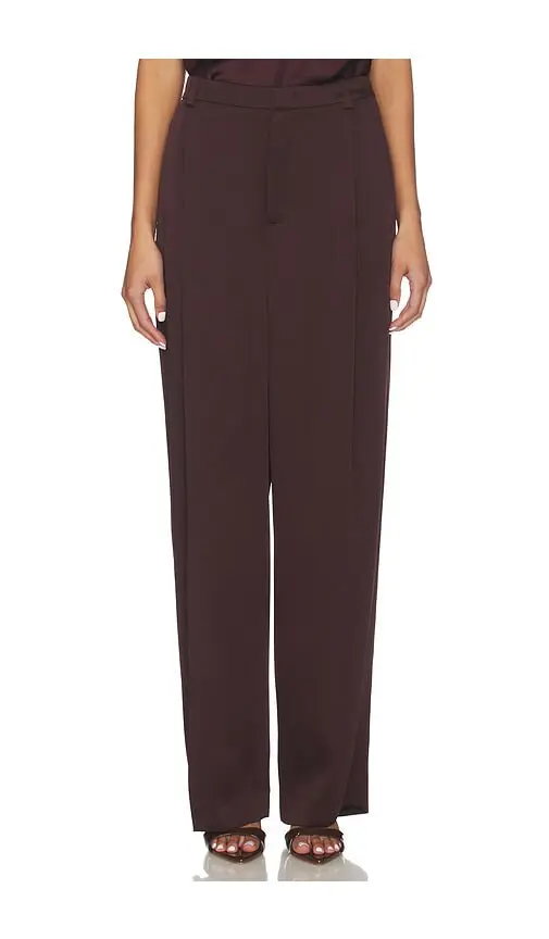 Vince Mid Rise Wide Leg Pleated Trouser - Fig