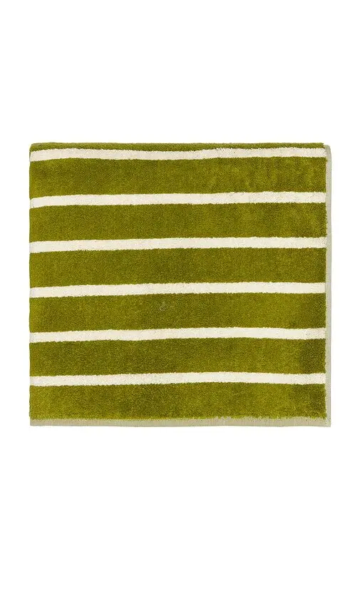 DUSEN DUSEN Bird Stripe Bath Towel In Green - Mallard