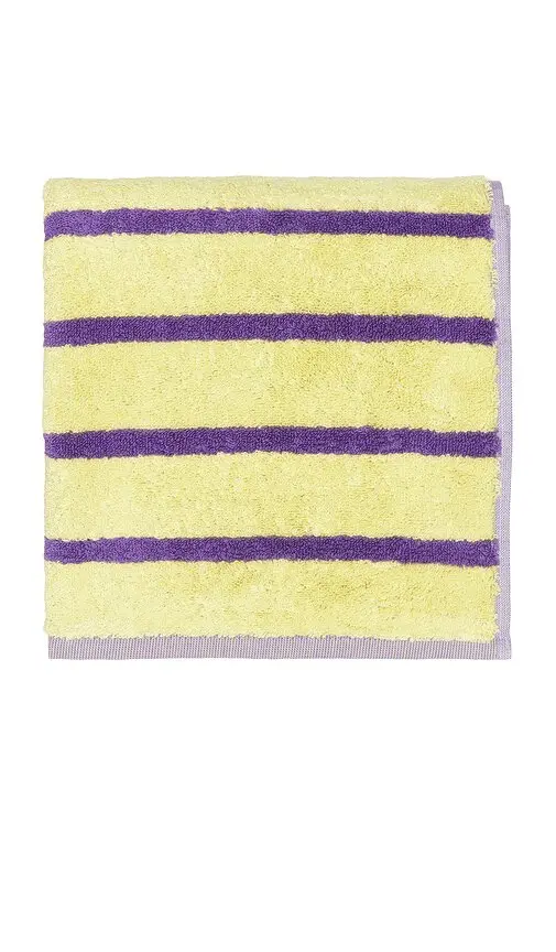 DUSEN DUSEN Bird Stripe Hand Towel In Yellow,purple - Goldfinch