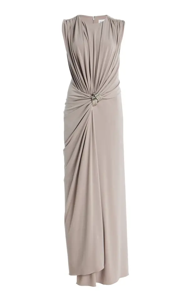 Brandon Maxwell Serene Jersey Dress - Silver