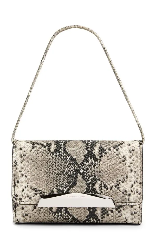 Brandon Maxwell Louise Pochette Bag In Embossed Leather - Python