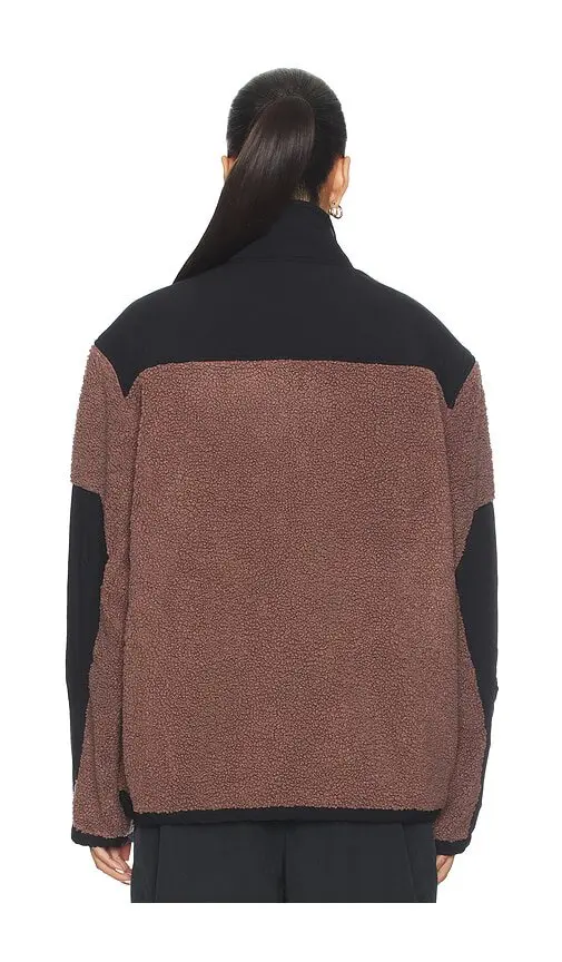 SKIMS Teddy Half Zip Up Pullover - Umber Contrast