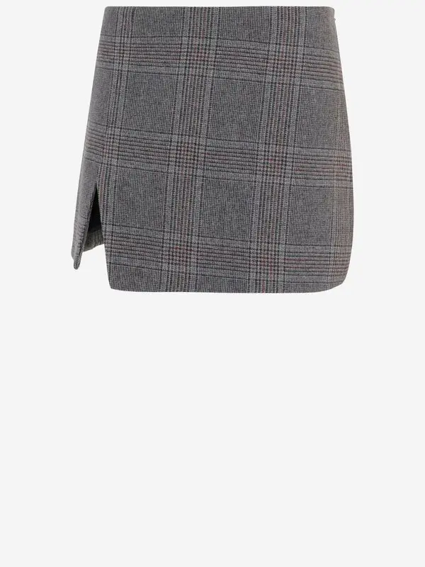 THE GARMENT Wool Blend Check Pattern Skirt