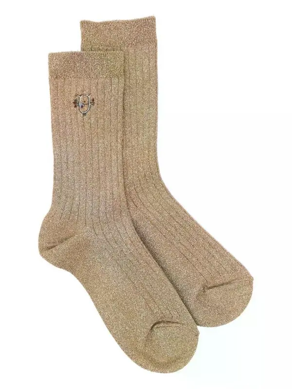 UNDERCOVERISM Logo-embroidered Ankle Socks - Gold