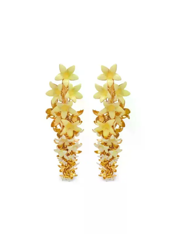 Oscar De La Renta Floral Drop Earrings - Yellow