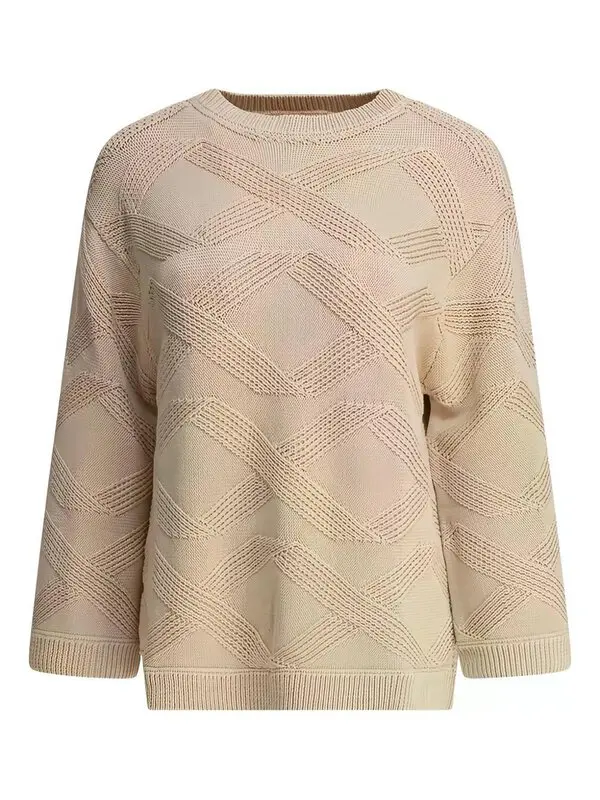 LOULOU Diamond-pattern Cotton Sweater