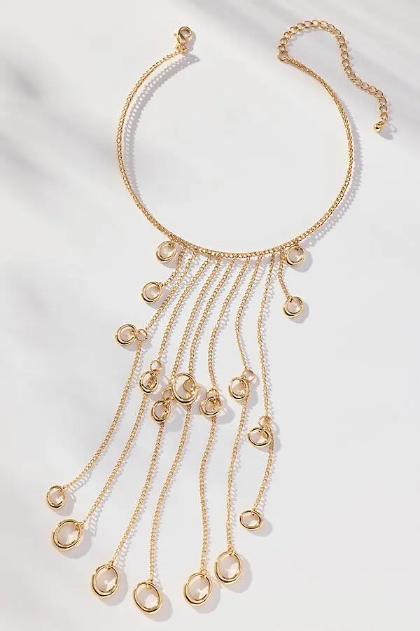 Anthropologie Collar Chain Loop Statement Necklace - Gold