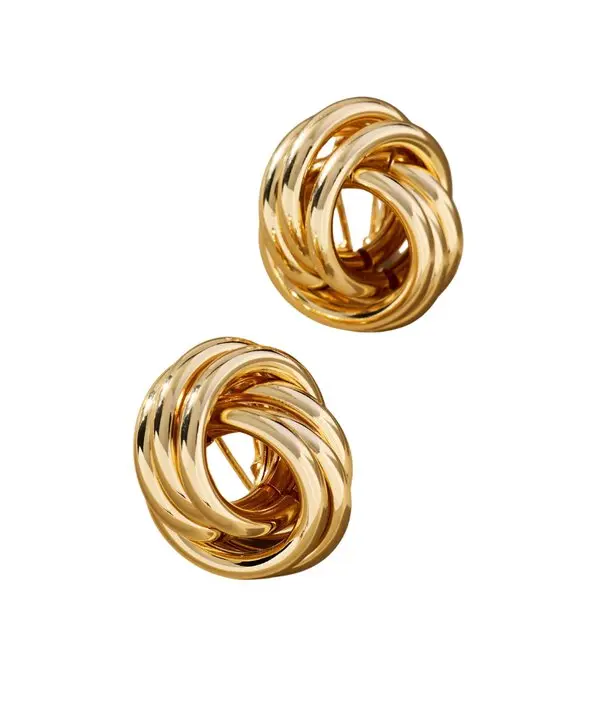 Anthropologie Double Knot Stud Earrings - Gold