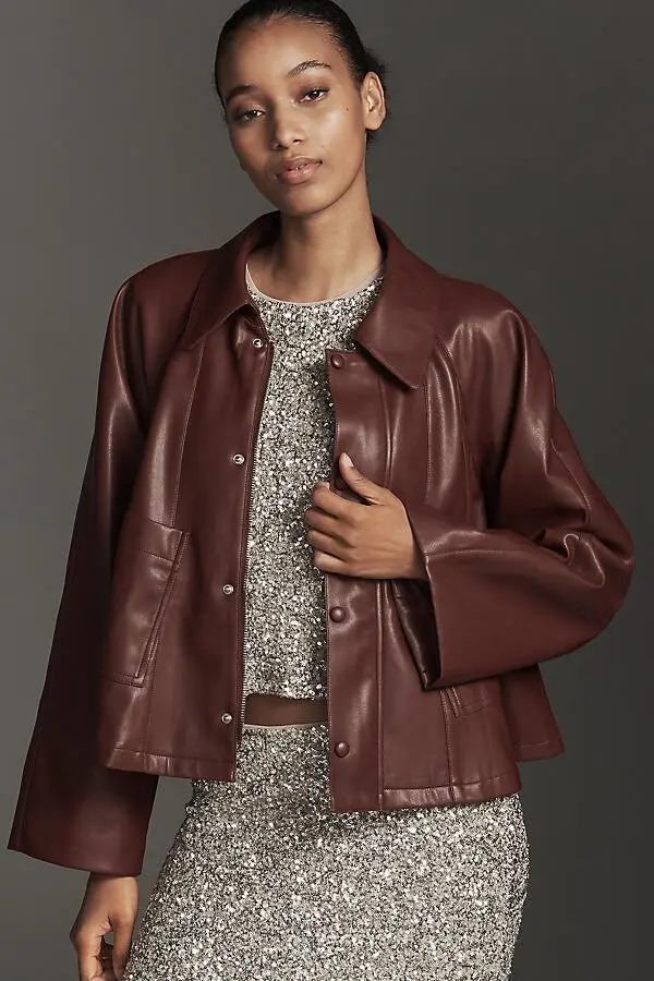 MABLE Faux Leather Jacket