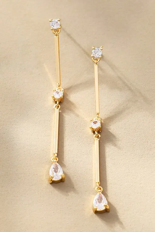 Anthropologie Delicate Drop Earrings - Clear