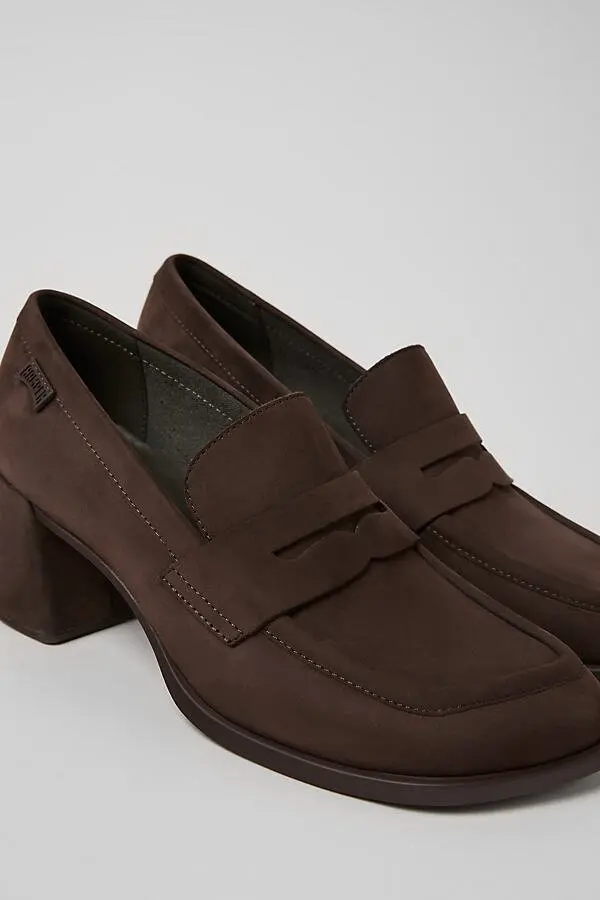 Camper Kora Nubuck Heeled Loafers