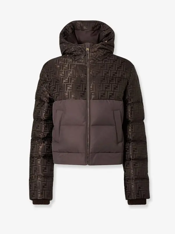 Fendi Down Jacket With Ff Jacquard Insert