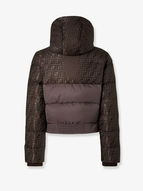 Fendi Down Jacket With Ff Jacquard Insert