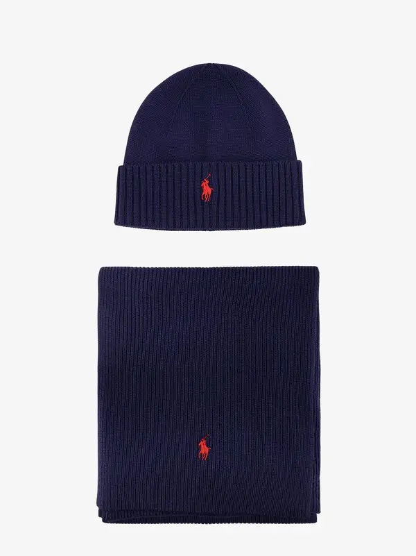 Polo Ralph Lauren Wool Scarf And Hat Set - Blue