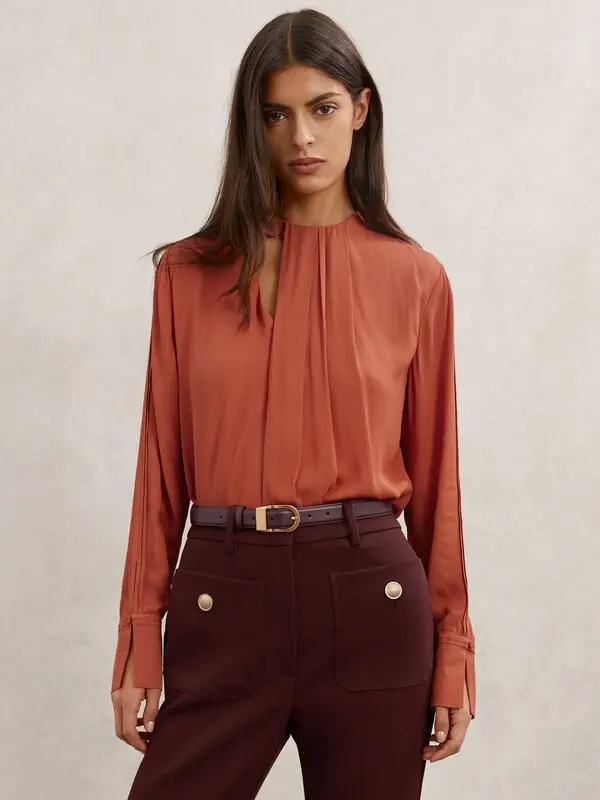 REISS Marta Draped Blouse