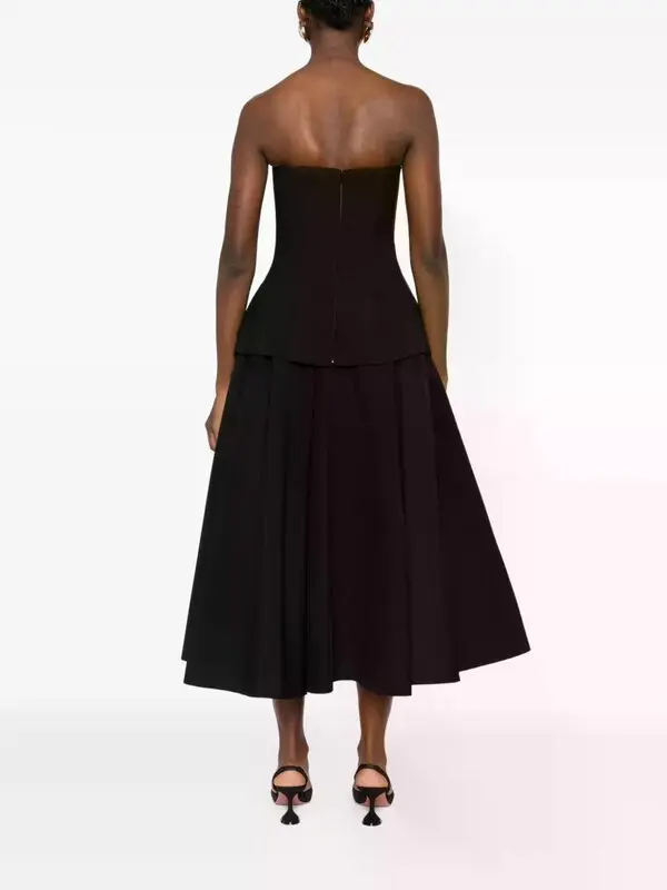 Solace London Ada Strapless Midi Dress