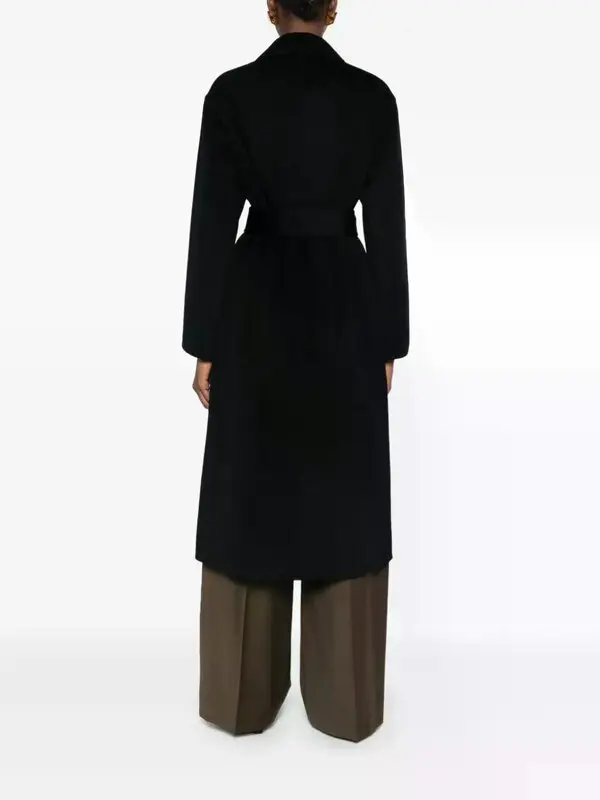 Aspesi Belted Coat With Pockets - Blue