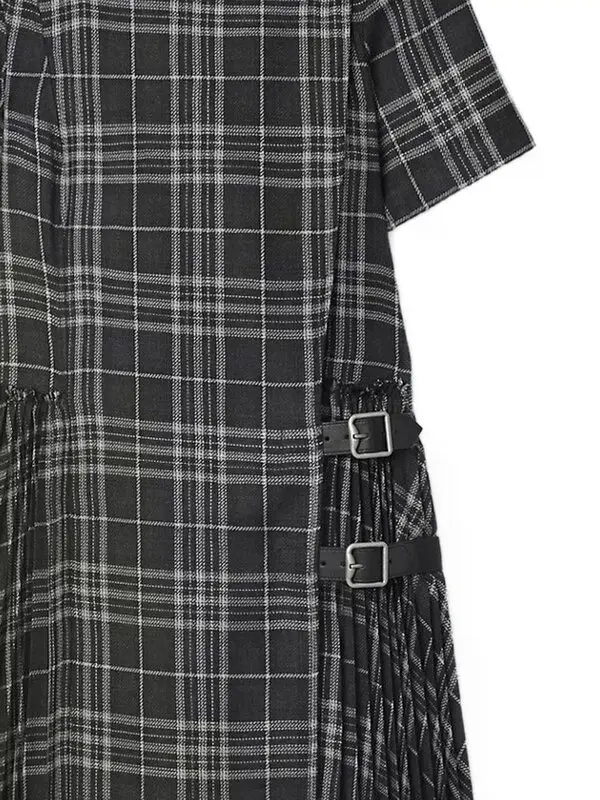 Burberry Check Buckle Pleated Dress