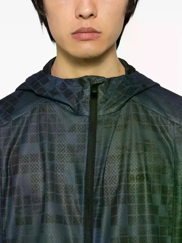 BOSS Geometric-print Zip Jacket