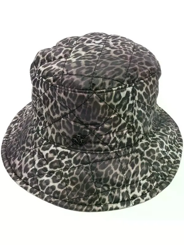 MAISON MICHEL Leopard-print Bucket Hat - Brown