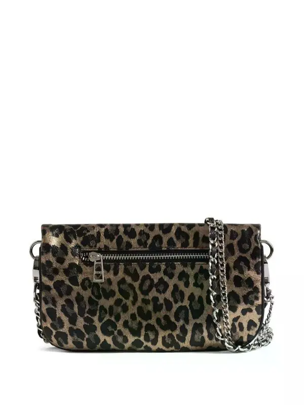 Zadig&Voltaire Mini Rock Leopard-print Chain Clutch Bag