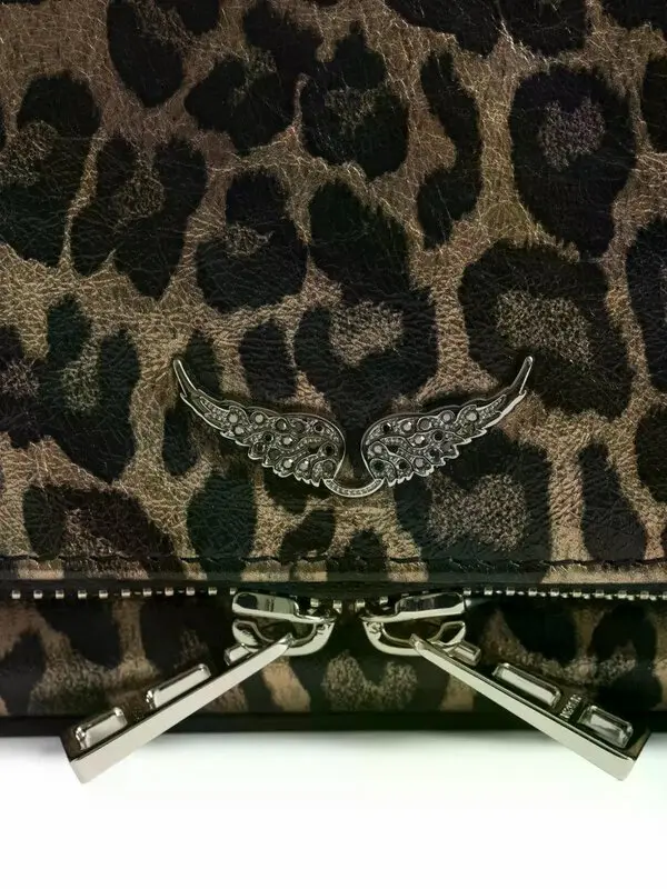 Zadig&Voltaire Mini Rock Leopard-print Chain Clutch Bag